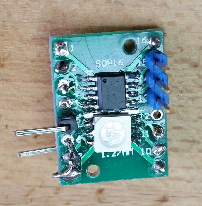 Testplatine mit dem WS2811 Chip – Steppi